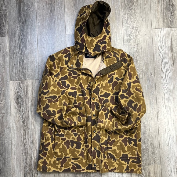Woolrich | Jackets & Coats | Vintage Woolrich Pure Wool Frogskin Camouflage Goretex Hooded ...